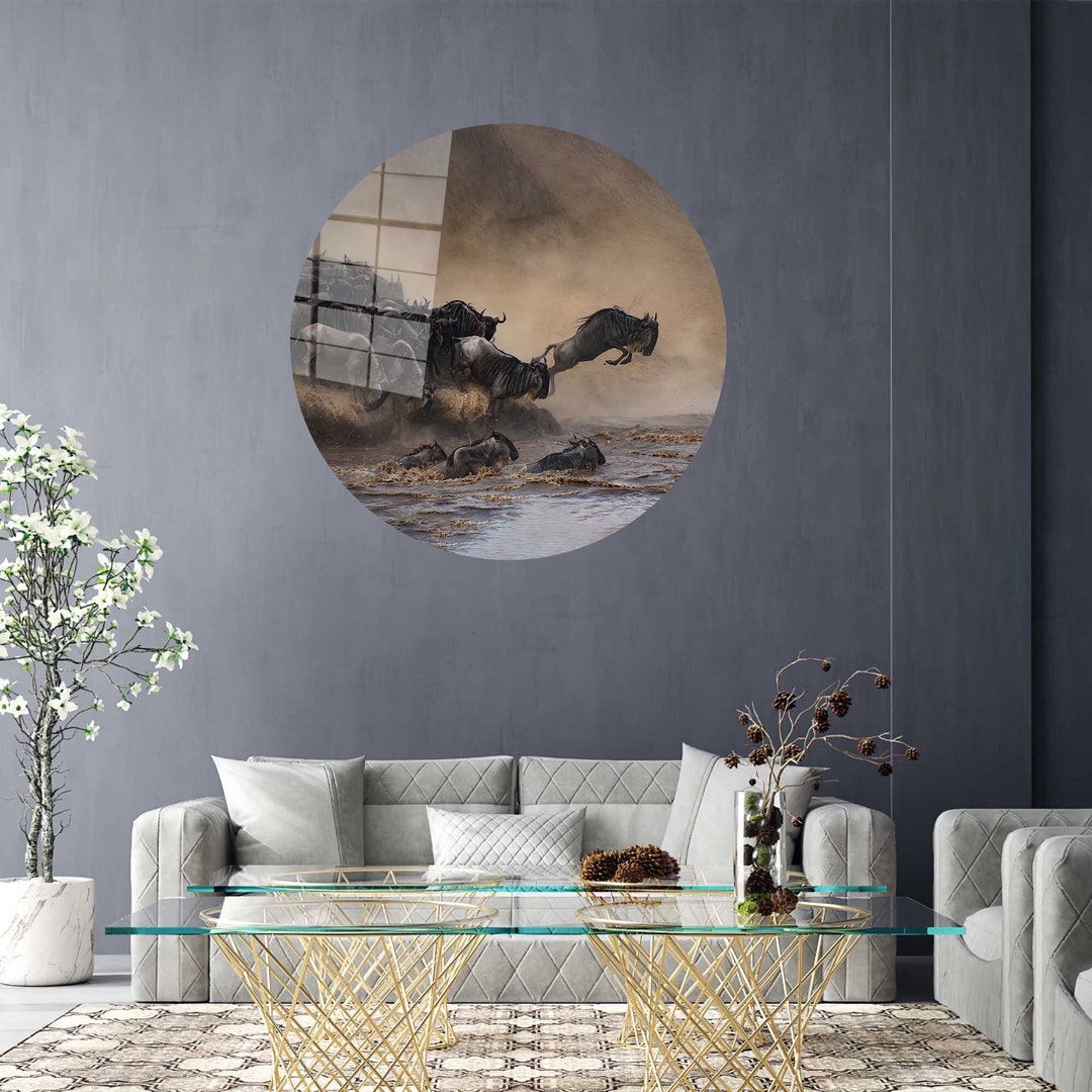 Safari Landscape Wall Decor,glass Art,tempered Glass,wildlife Landscape ...