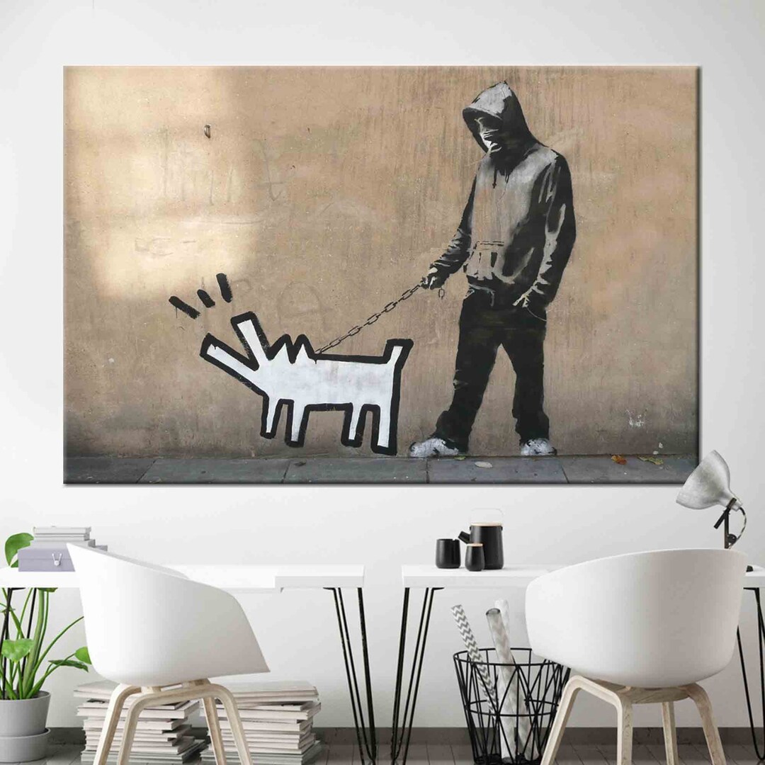 Banksy Barking Dog, Barking Dog Artwork, Street Wall Art, Painting Wall ...