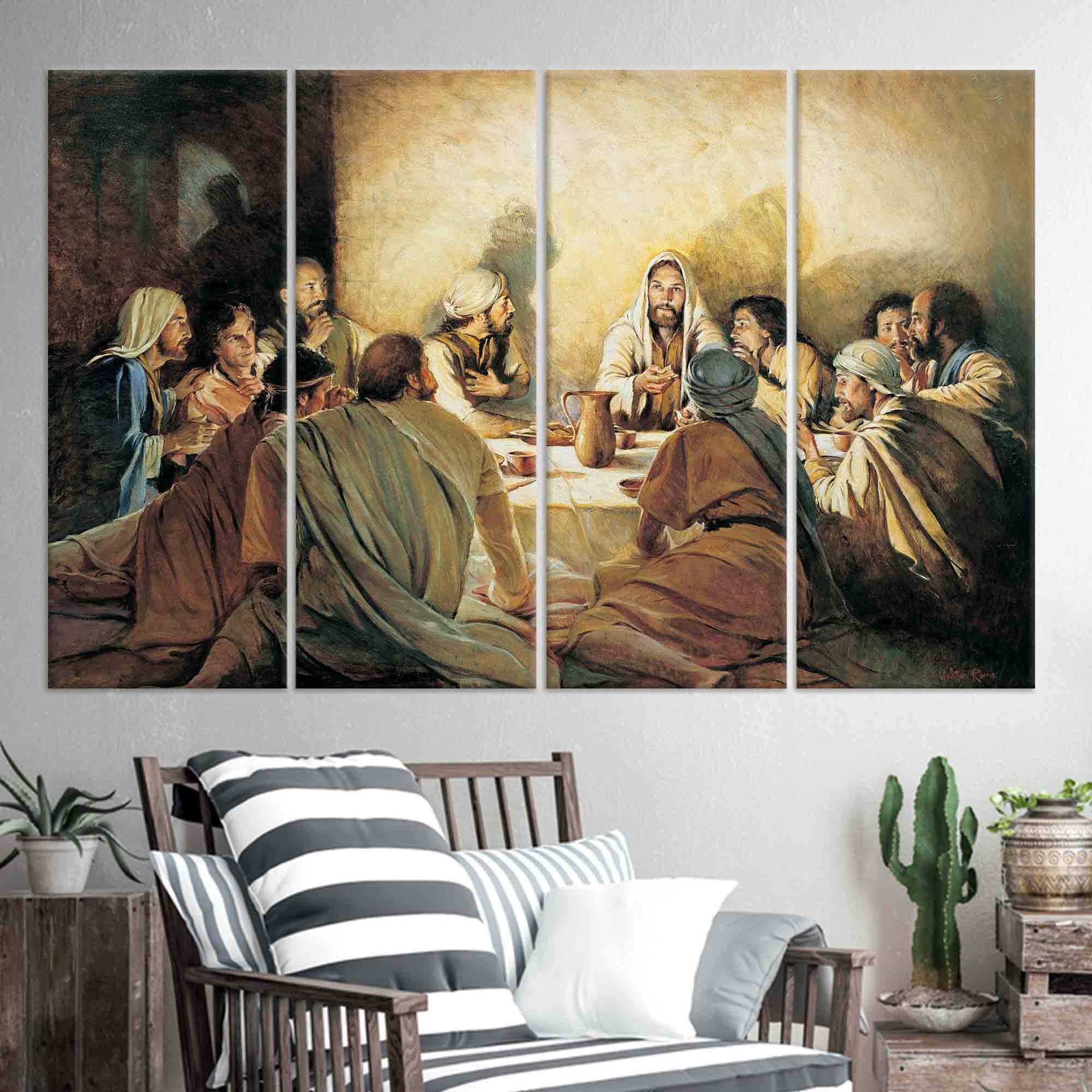 Jesus Christ Last Supper, Christian Canvas, Last Supper Canvas Art ...