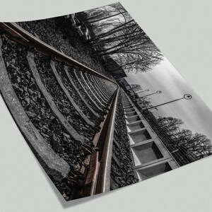 Train Station Wall Mural, Train Track Wall Paper, Railroad Wall Paper ...
