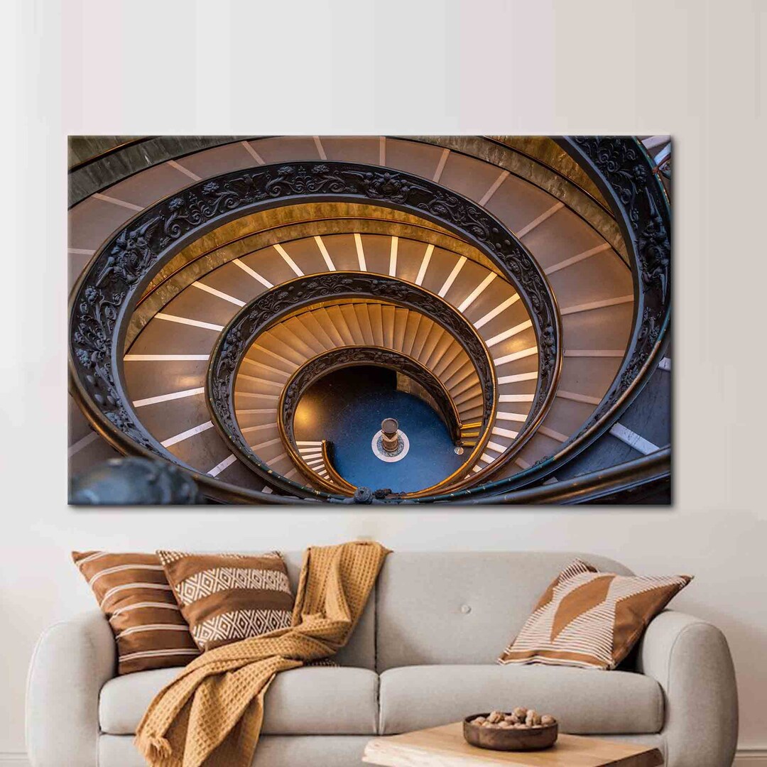 Vatican Museums Stairs Artwork, Spiral Staircase Canvas Wall Art ...