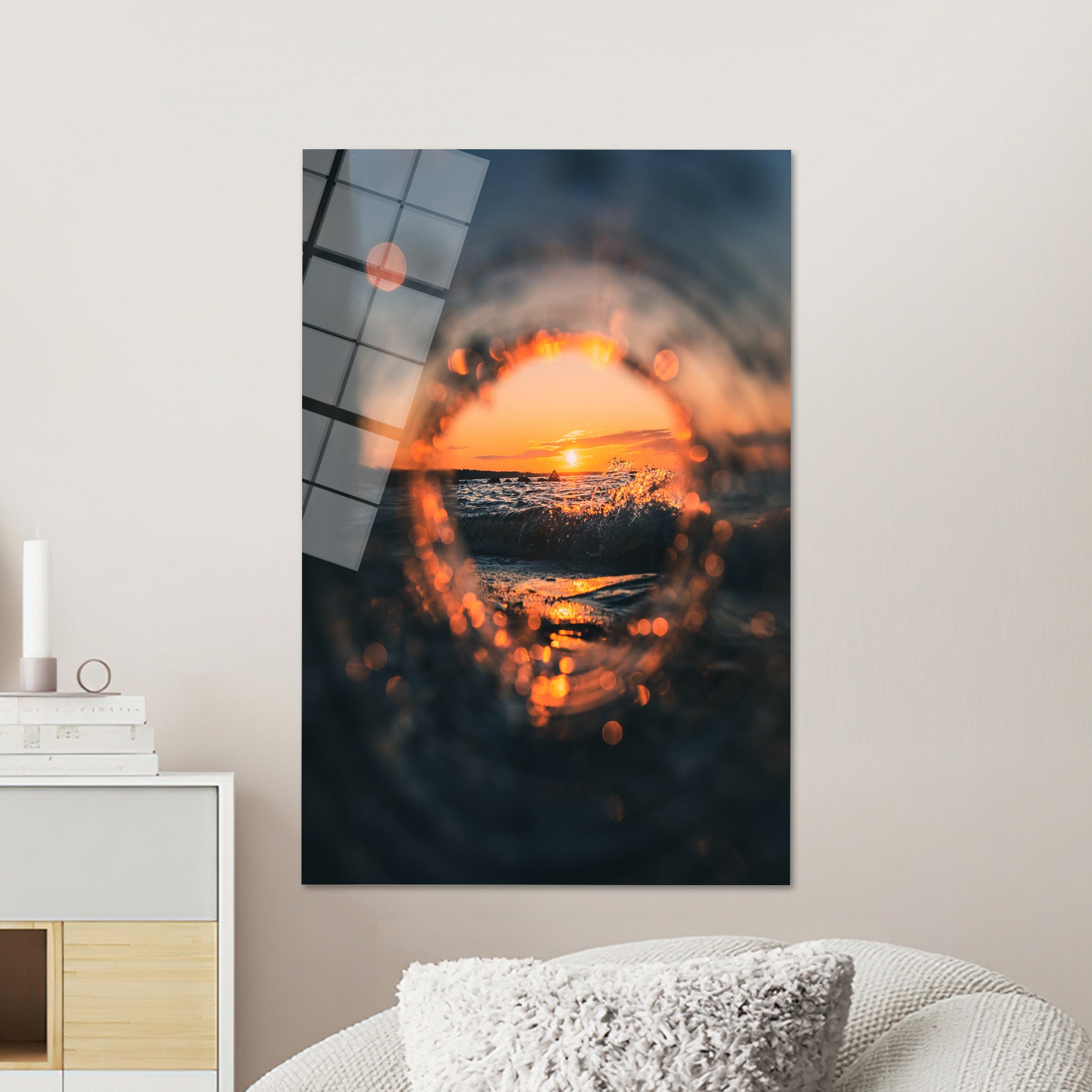 Glass Custom for Art,sunset Landscape Glass Wall Art,glass Wall Art ...