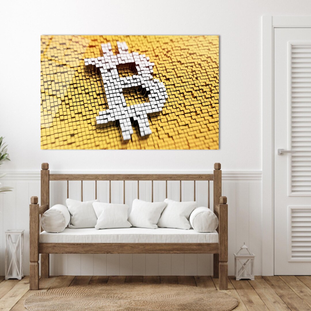 Crypt Money Wall Art, Modern Wall Hanging, Bitcoin Tempered Glass ...