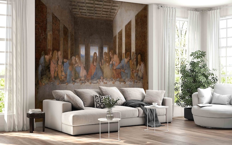 Da Vinci Digital Paper, the Last Supper Wall Decals, Reproduction Wall ...