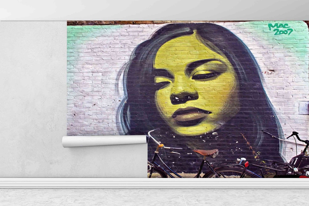 Woman Wall Art, Wall Paper Peel and Stick, Graffiti Wall Decals, Woman ...