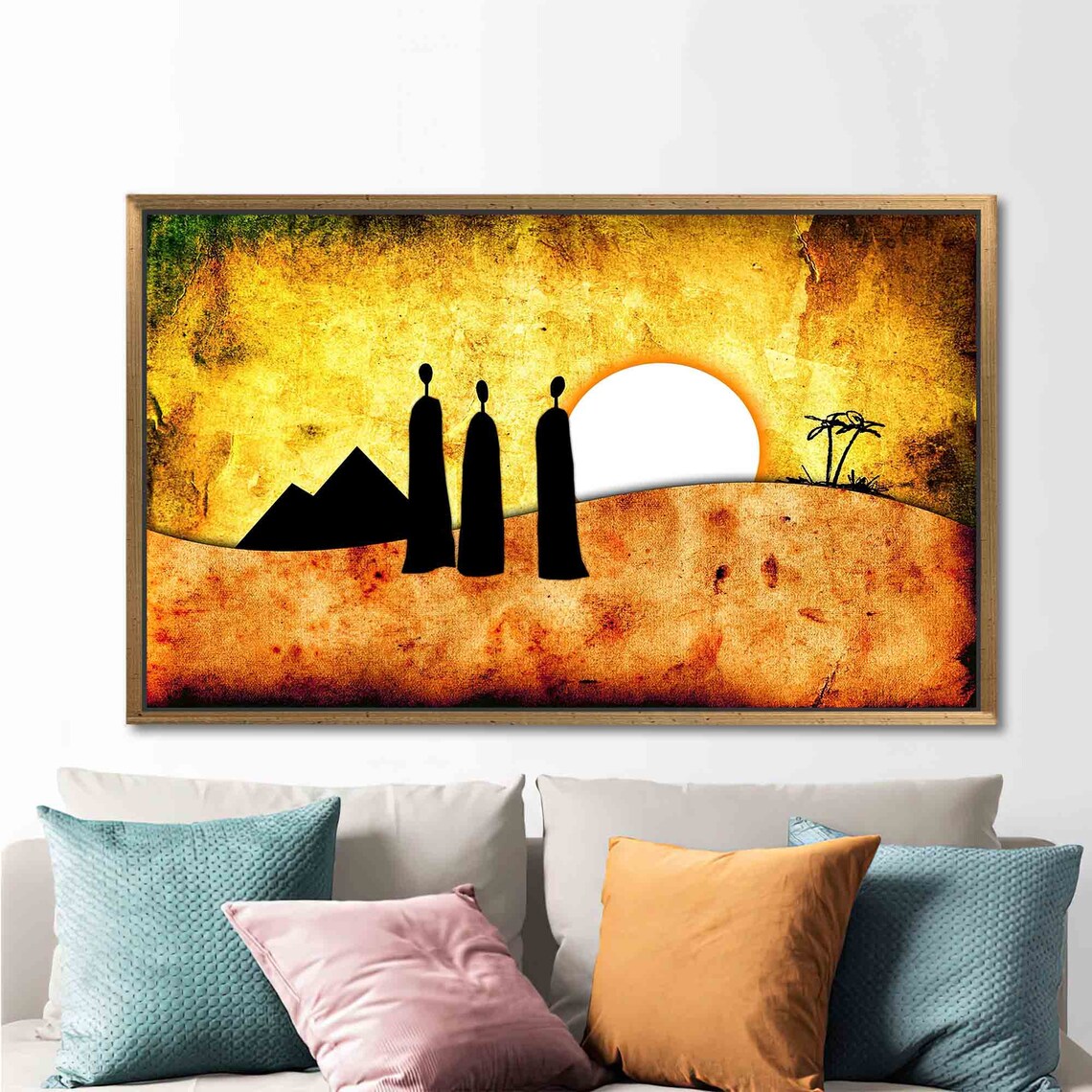 African Landscape, African People Poster, Desert Landscape Printed ...
