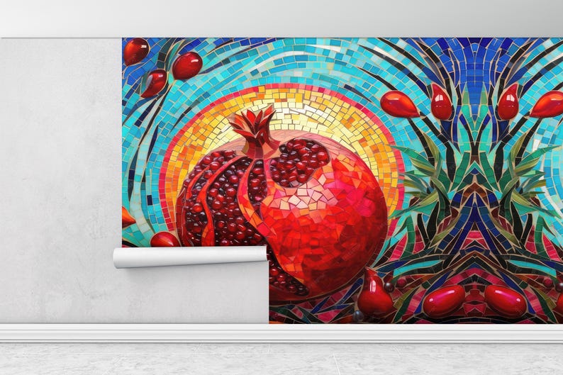 Blue Wall Decals, Abstract Wallpaper, Decals for Walls, Pomegranate ...