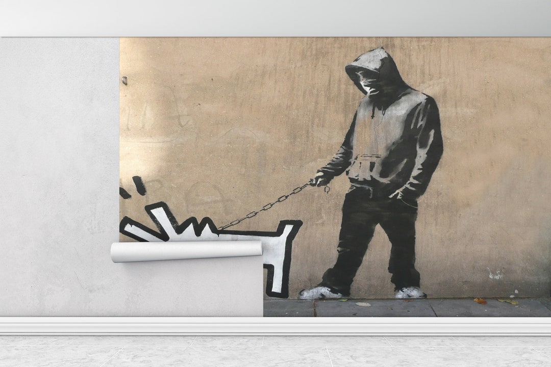 Banksy Barking Dog, Banksy Dog Mural, Abstract Wall Print, Dog Graffiti ...