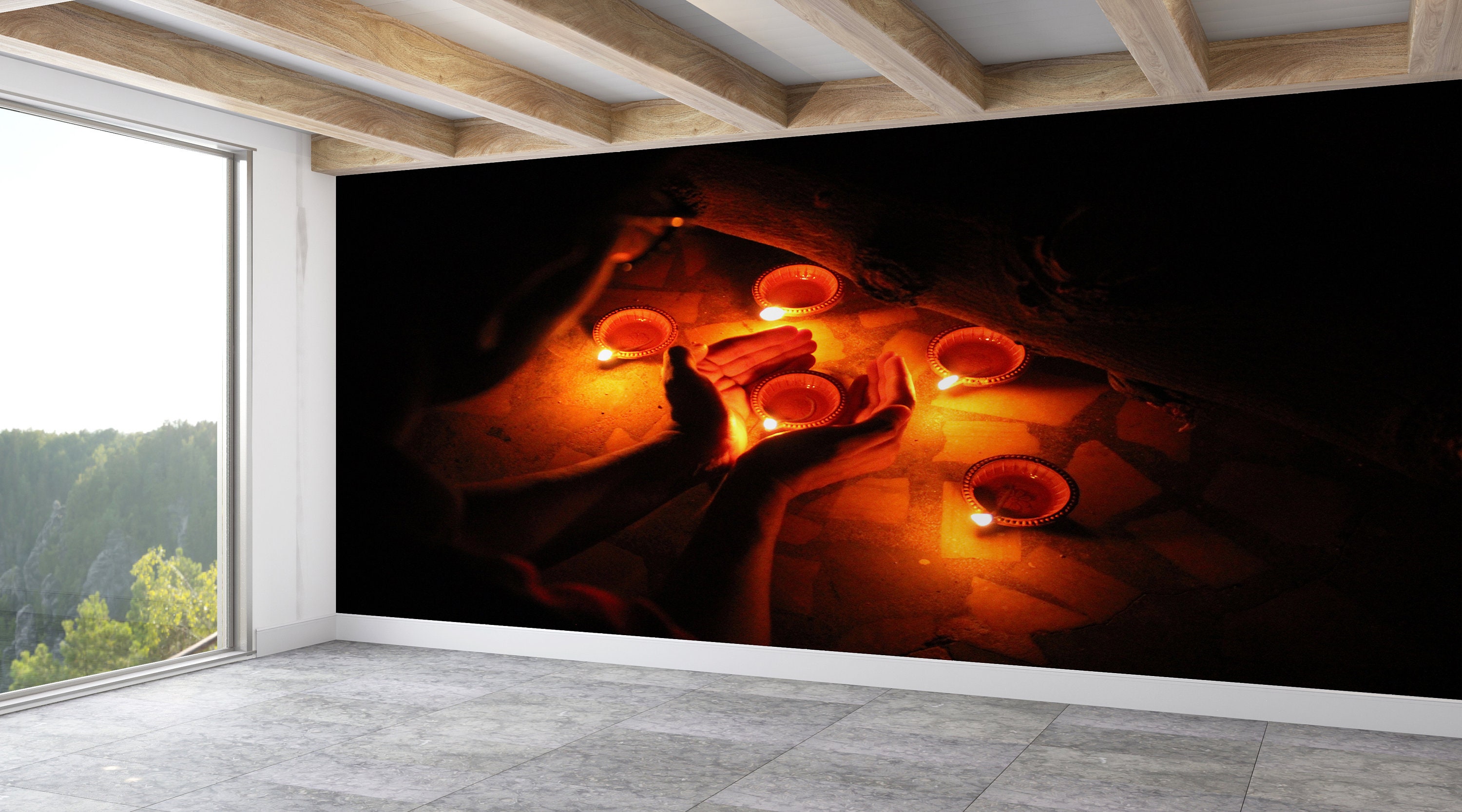 Wallpaper Patent, 3D Paper, Burning Candles Wall Paper, Motivational ...