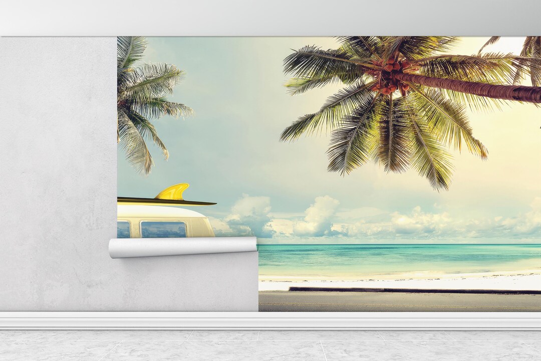 Coconut Trees Mural, Tropical Landscape Wall Stickers, View Wall Paper ...