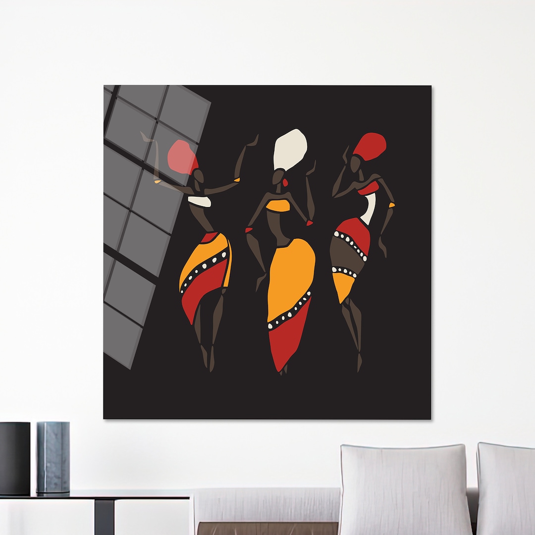 Glass Art Gift,glass Wall Decor,african Glass Decor,african Women ...