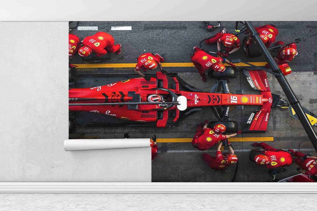 Formula One Pit Stop Digital Paper, Garage Wall Art ,racing Car Wall ...