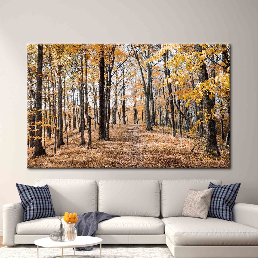 Autumn View Wall Decor, View Canvas Art, Forest View Art, Forest ...