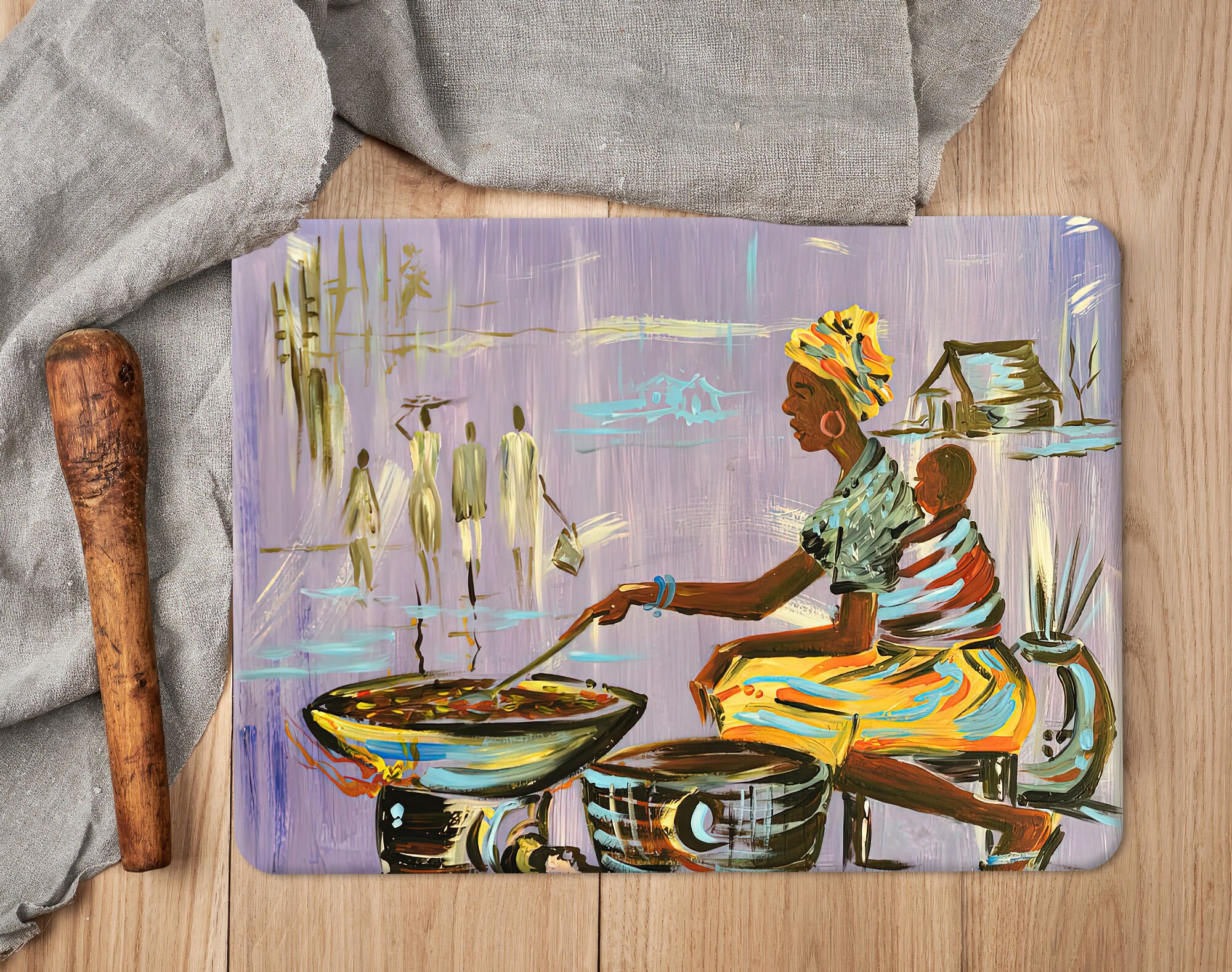 African Style Cutting Board, Mother Serving Board, African Chopping ...