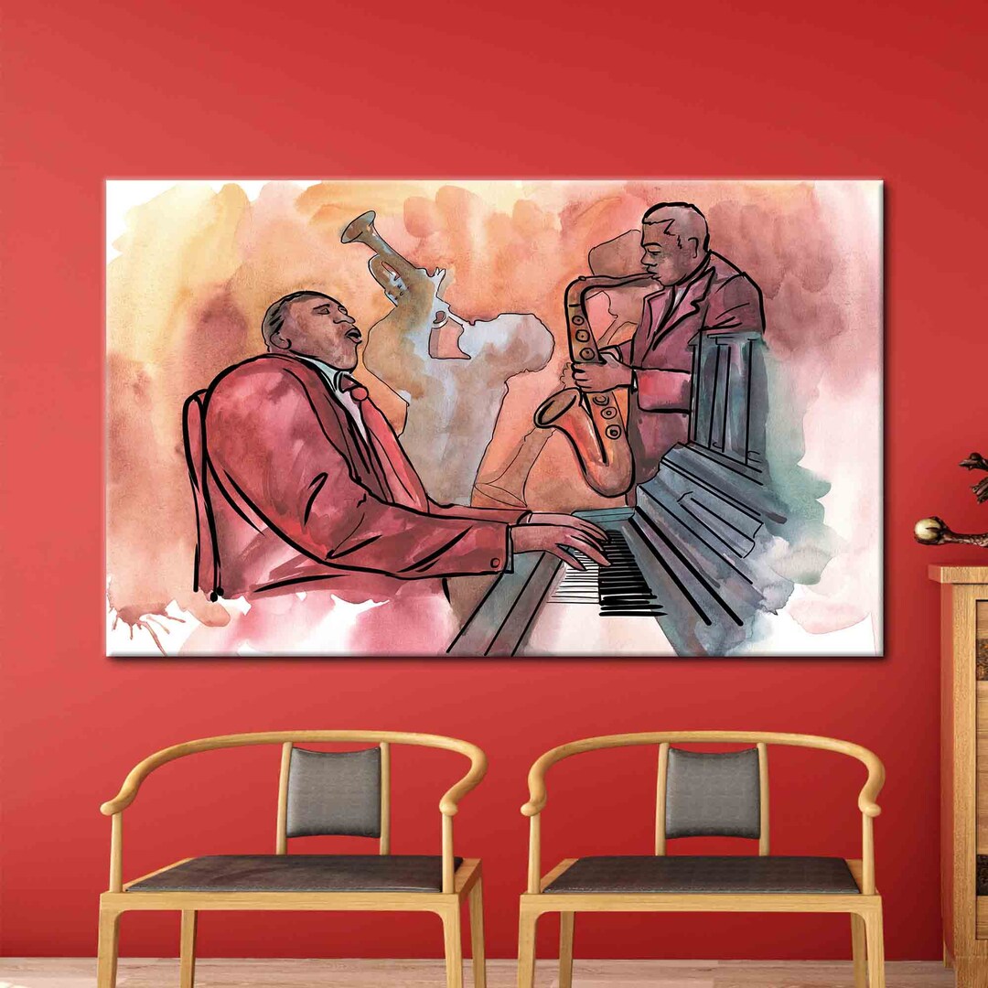 Jazz Musicians Painting, Music Canvas Art, Jazz Singer Art Canvas ...