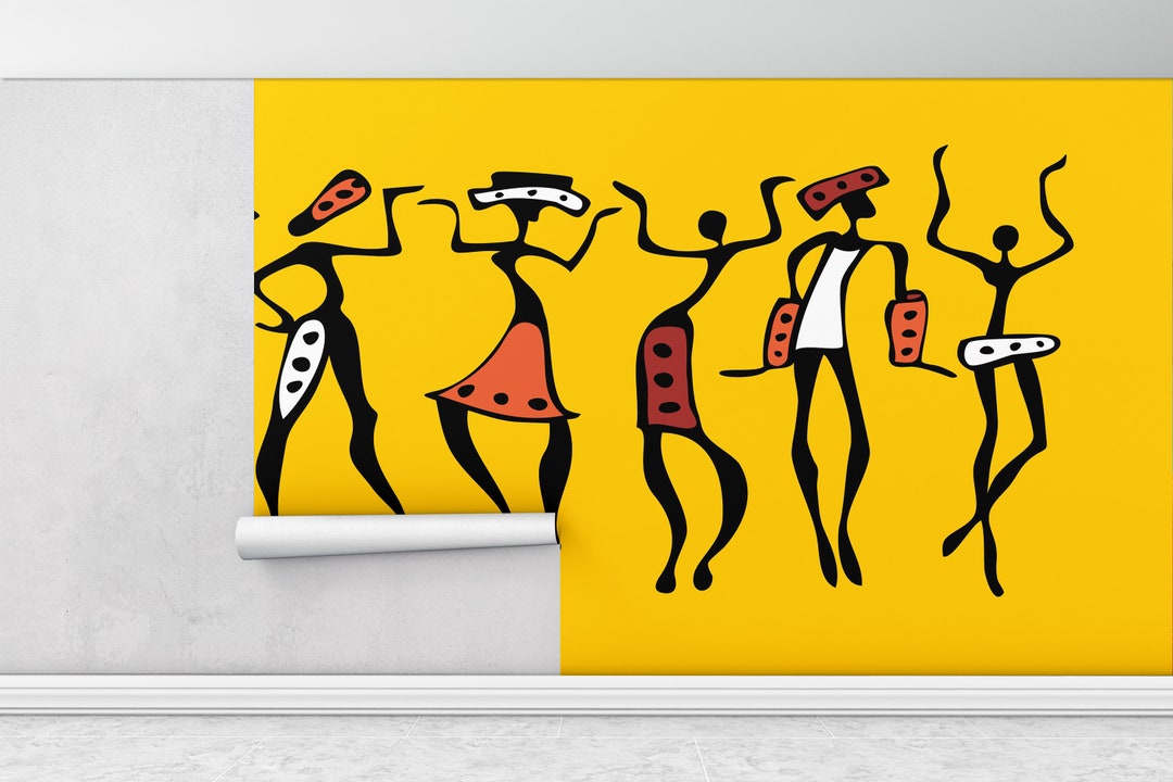 African Wall Poster, , Modern Wall Paper, Abstract Wall Print, Bright ...