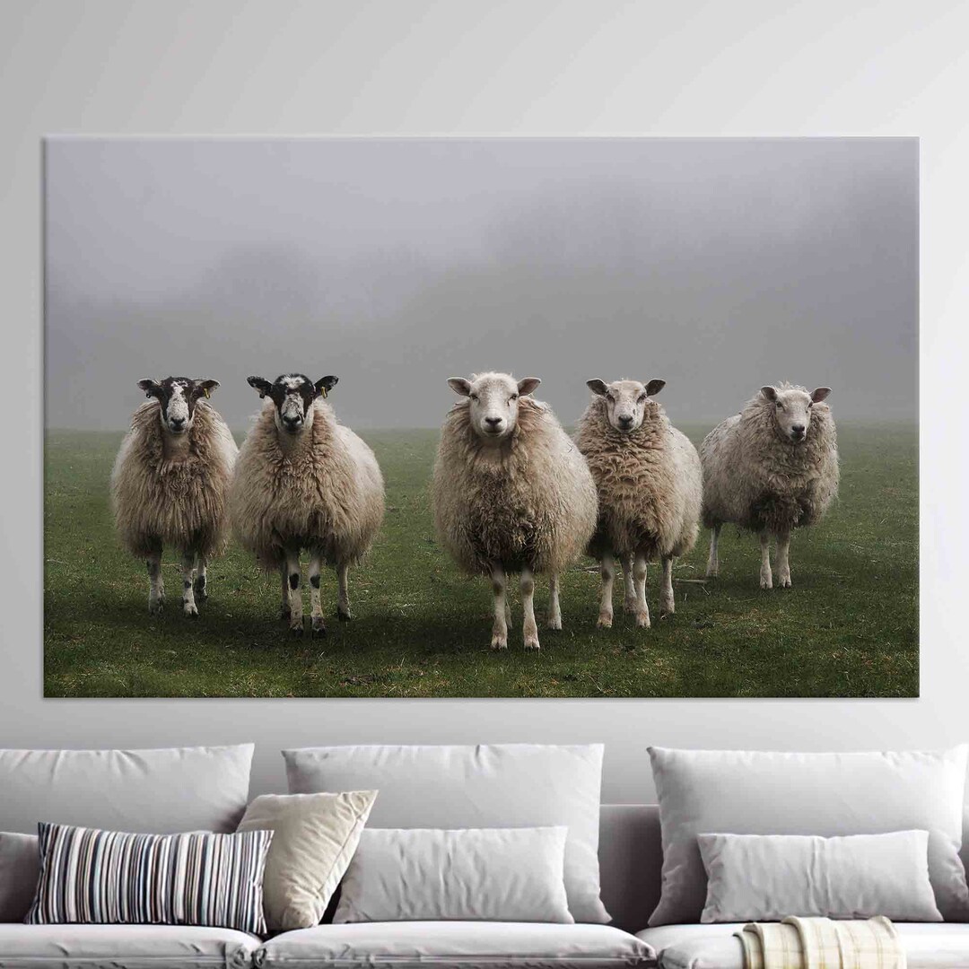 Canvas Decor, Custom Wall Hanging, Sheep, 3D Wall Art, Sheep Art Canvas ...