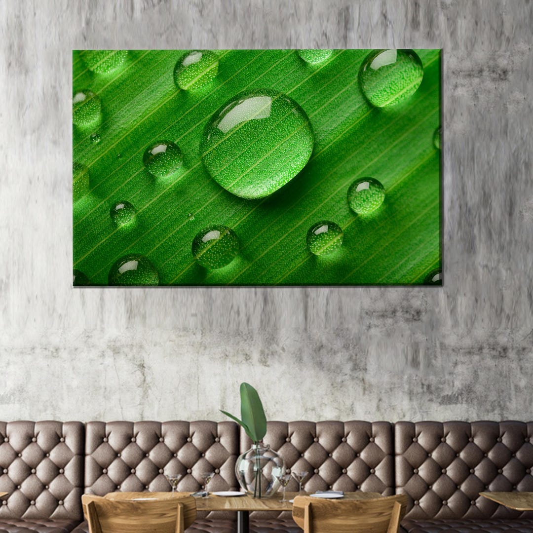 Farmhouse Art Canvas, Water Drop Canvas Poster, Floral Wall Hanging ...