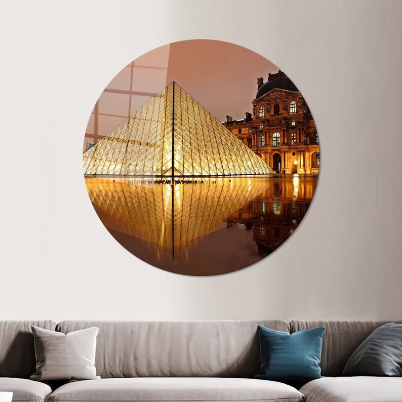 Glass Wall Decor,louvre Museum Glass Wall Art,wall Decoration,louvre ...
