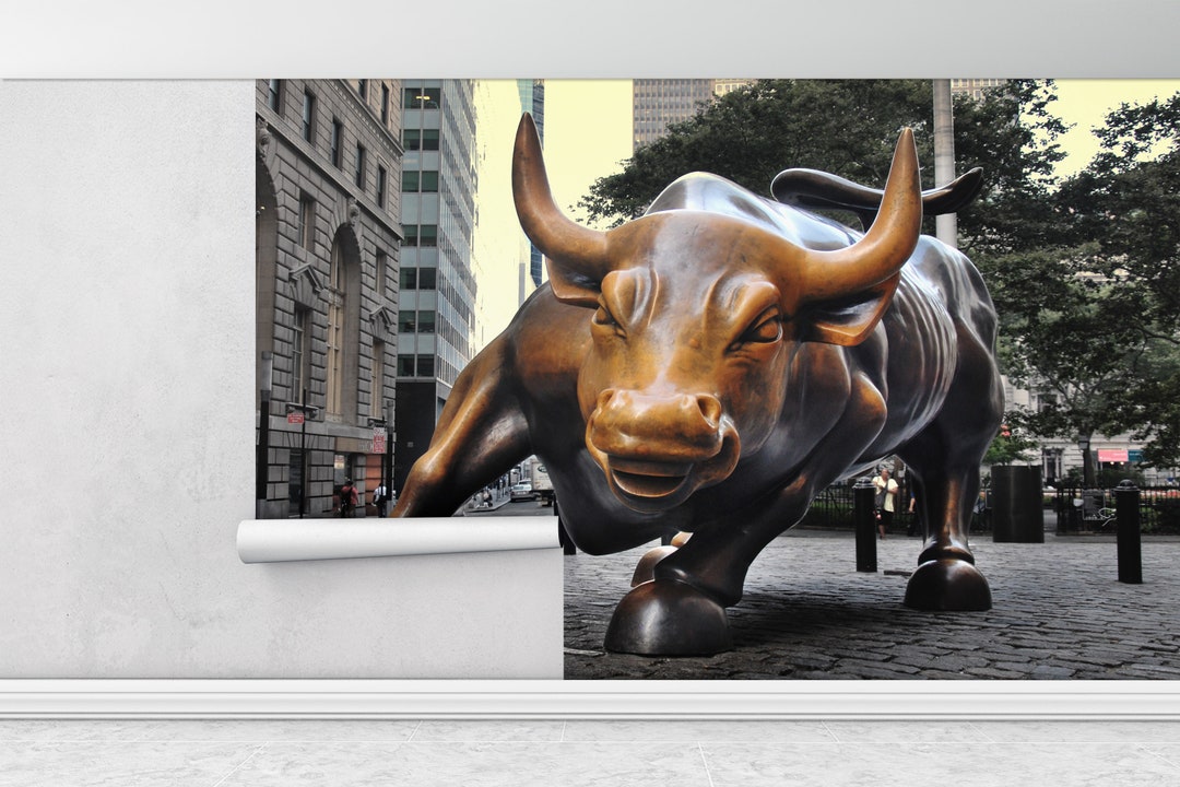 Bull Wallpaper, Animal Statue Wall Print, Landscape Wall Print, New ...