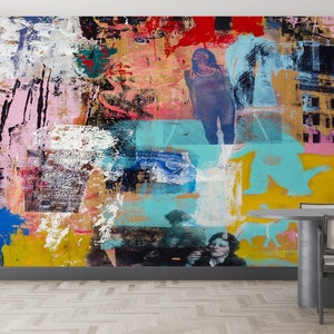 Pop Art Wall Mural, Art Deco, Peel and Stick Wallpaper - Etsy