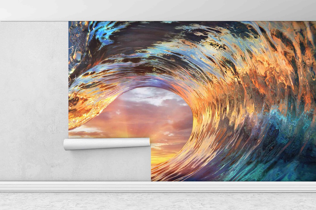 View Wall Decor, Crest Wall Decals, Sea Landscape Mural, Sunset Light ...