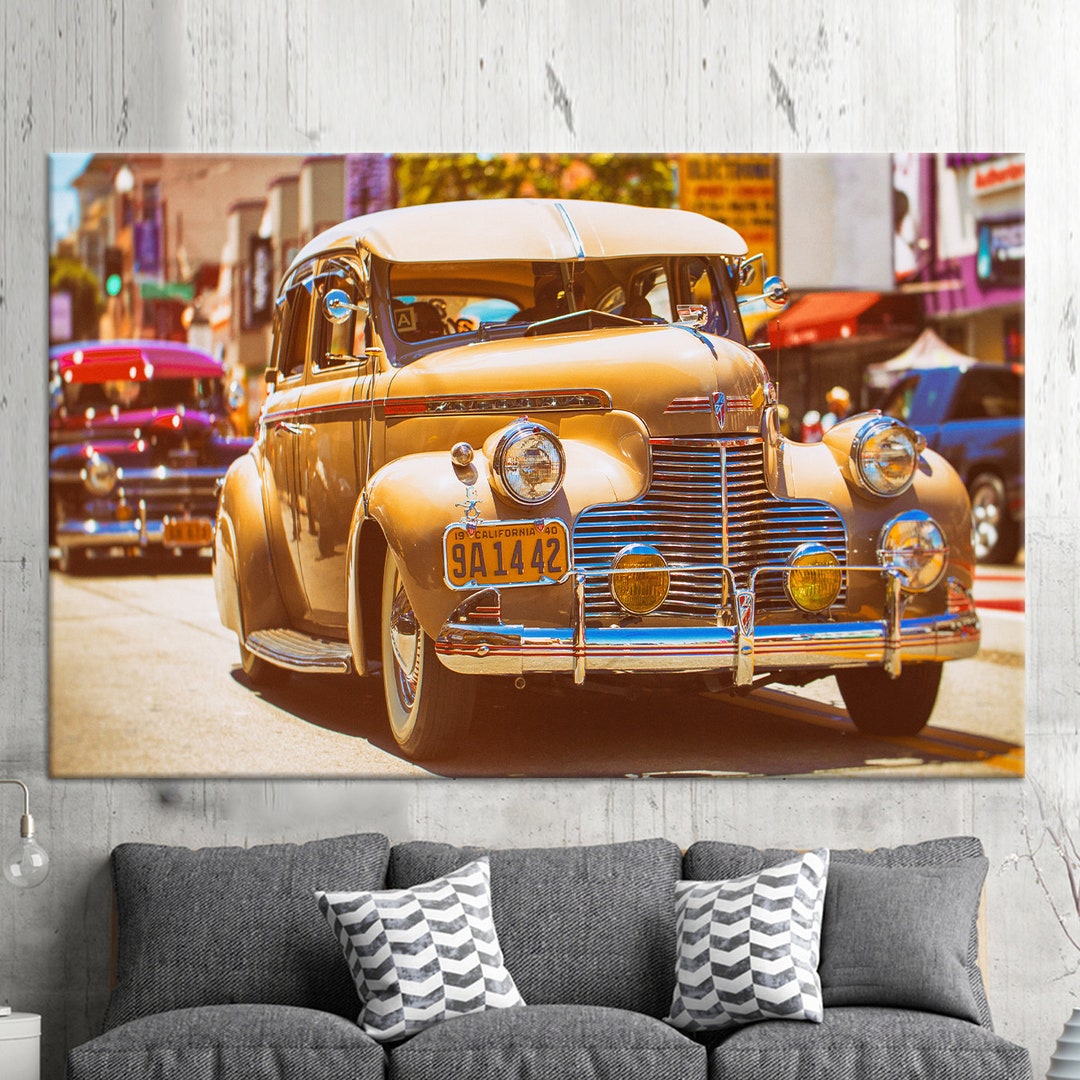 Retro Car Canvas Gift, Chevrolet Printed, Large Canvas, Car Wall Art ...