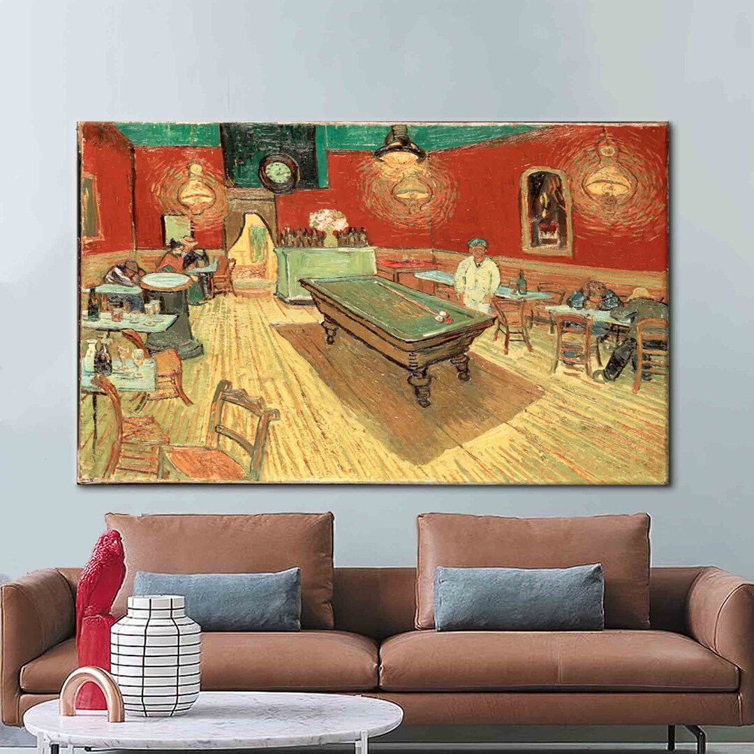 The Night Cafe by Van Gogh, Famous Table Art Canvas, Vincent Van Gogh ...