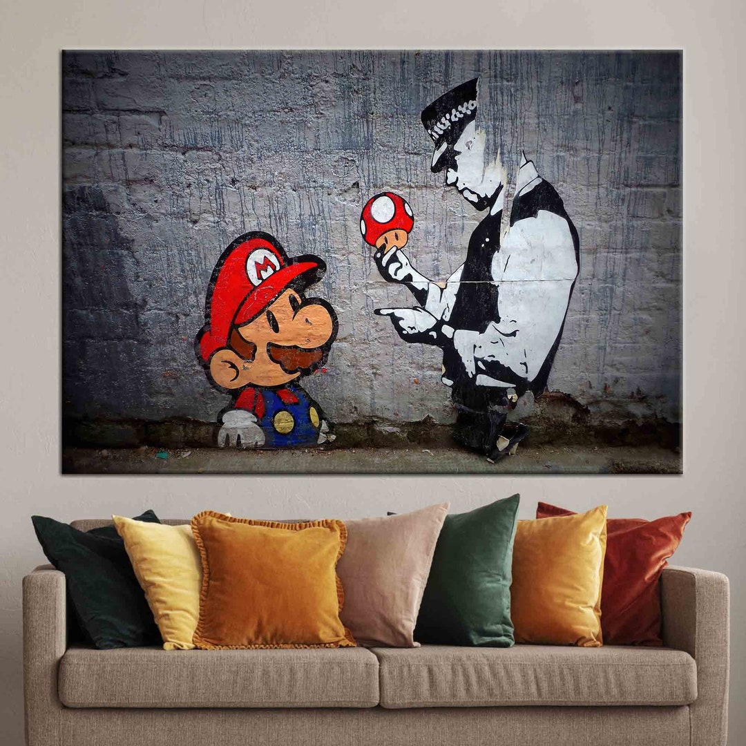 Super Mario Graffiti Printed Super Mario Artwork Super Mario - Etsy
