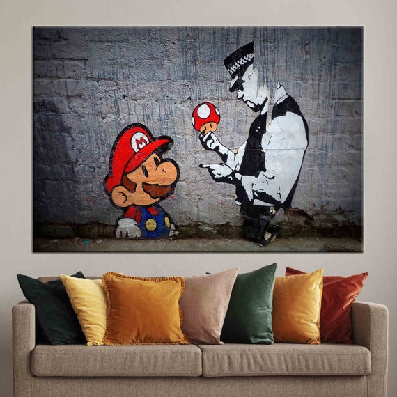 Super Mario Graffiti Printed Super Mario Artwork Super Mario | Etsy