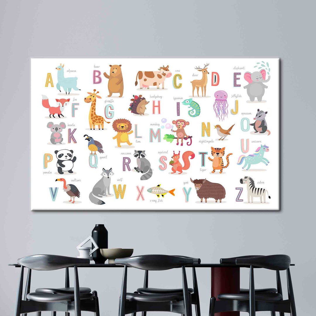 Playroom Poster, Educational Alphabet Poster, Children Art, Educational ...