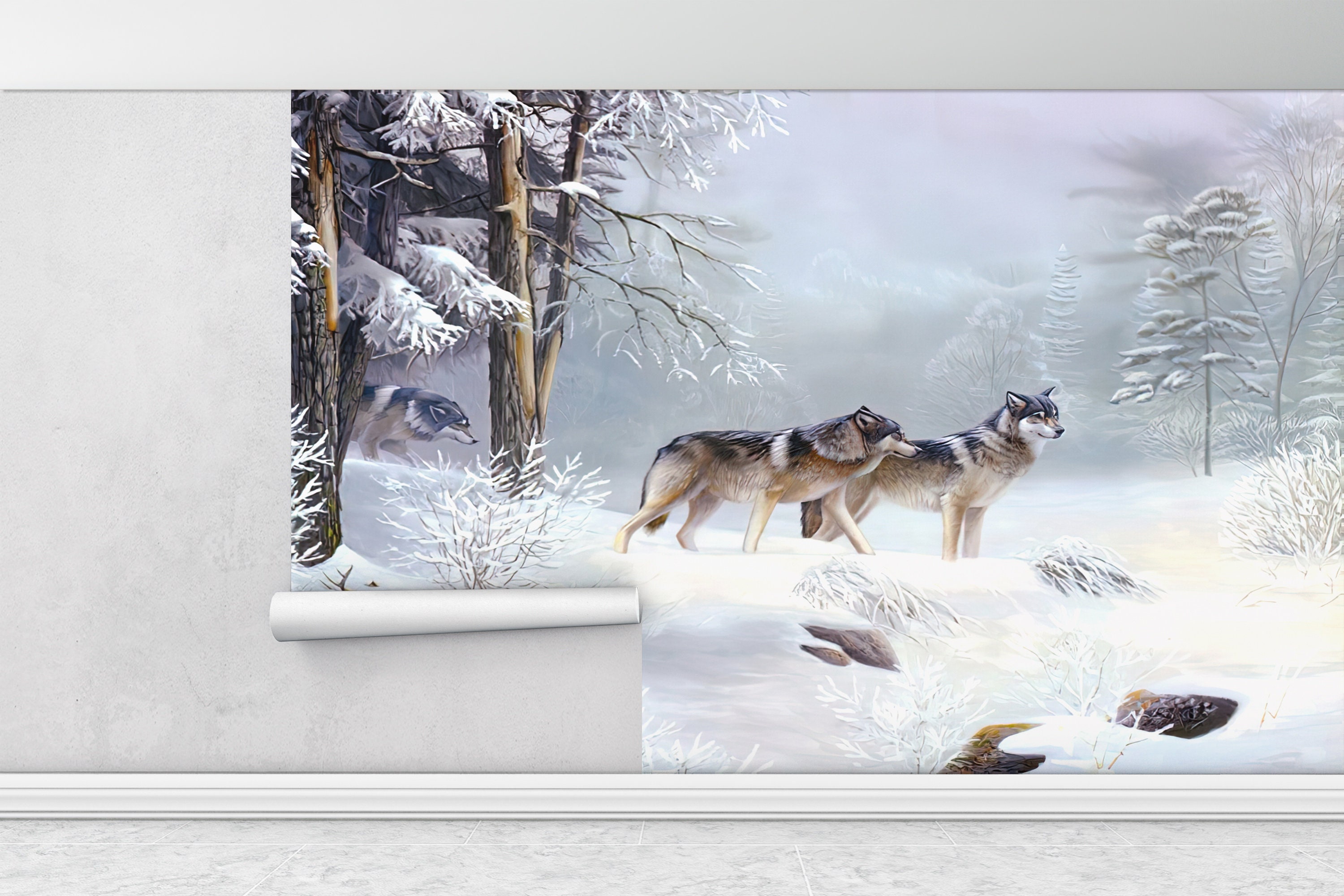 Paper Wall Art wolf Wall Artview Wall Paperbright Wall - Etsy