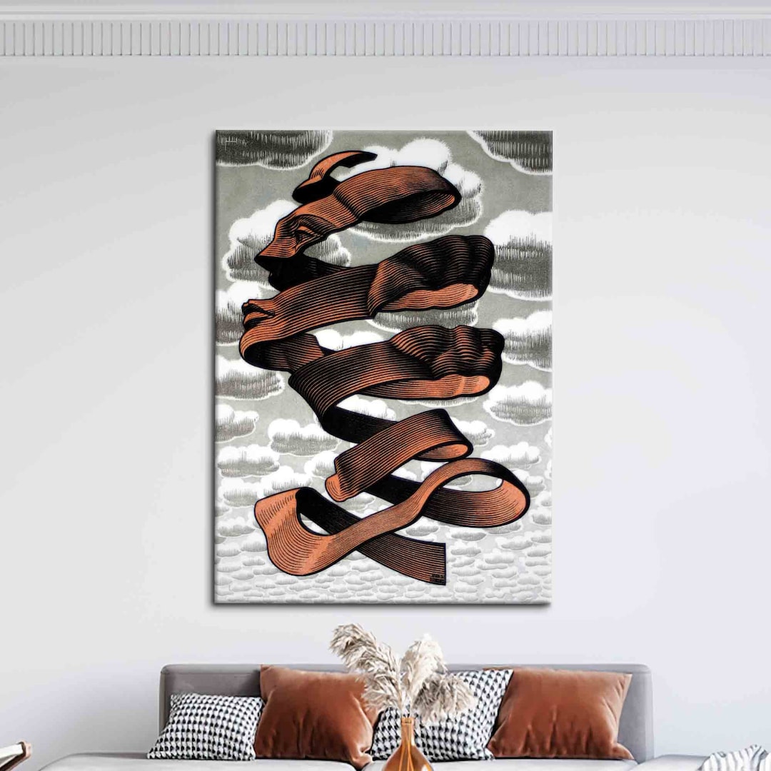 Rind by MC Escher, Rind by MC Escher Canvas, Surreal Ribbon Hands Art ...