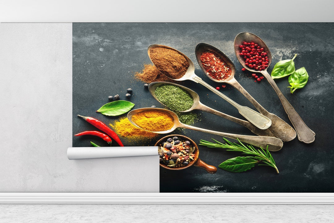 Food Wall Mural, Bright Wall Paper, Abstract Wallpaper, Custom Wall ...