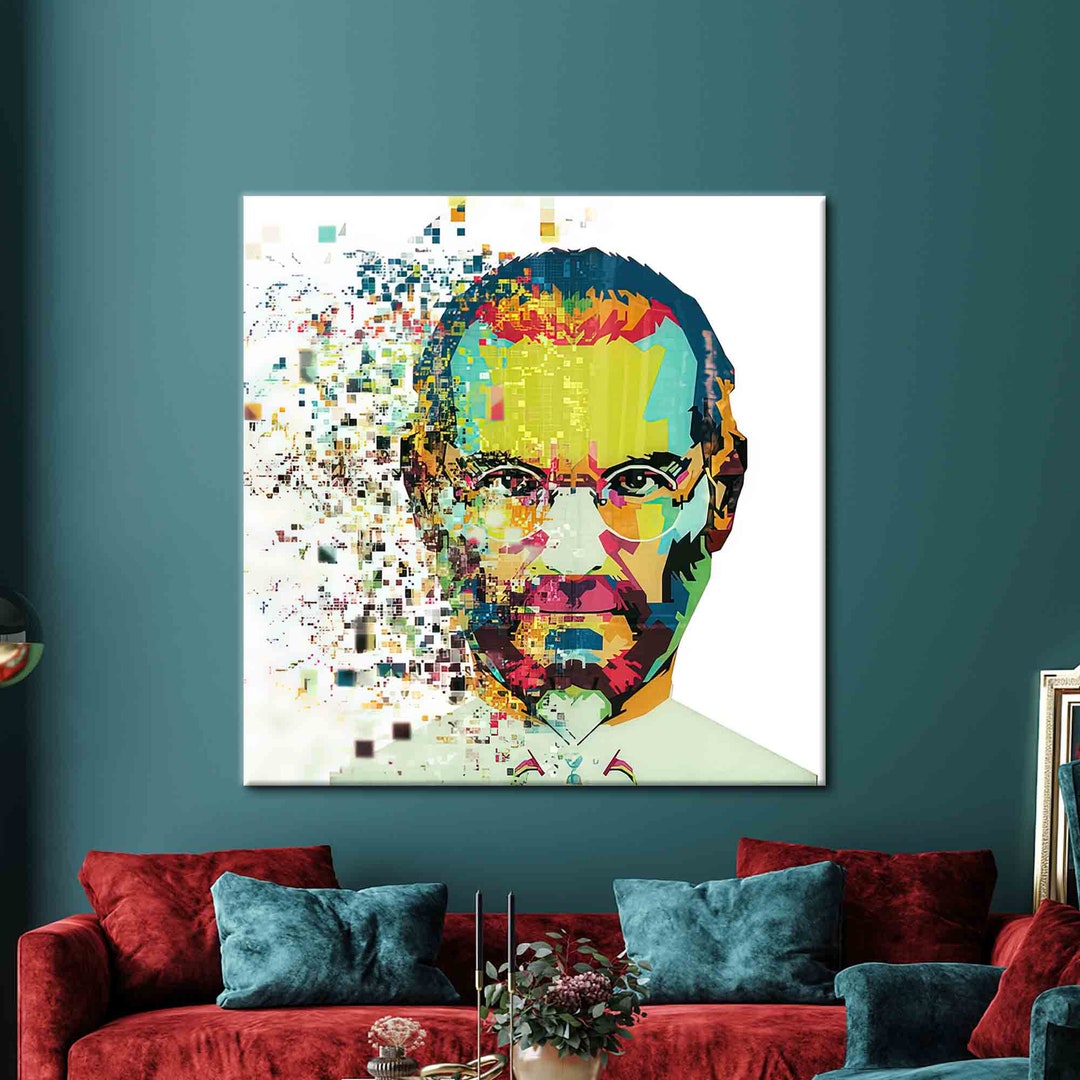 Steve Jobs, Abstract Art Canvas, Steve Jobs Wall Art, Famous Artwork ...