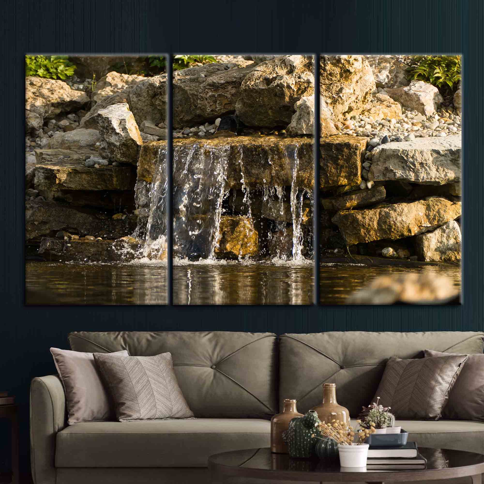 Nature Landscape Wall Decor, Water Landscape Canvas Art, Waterfall Wall ...
