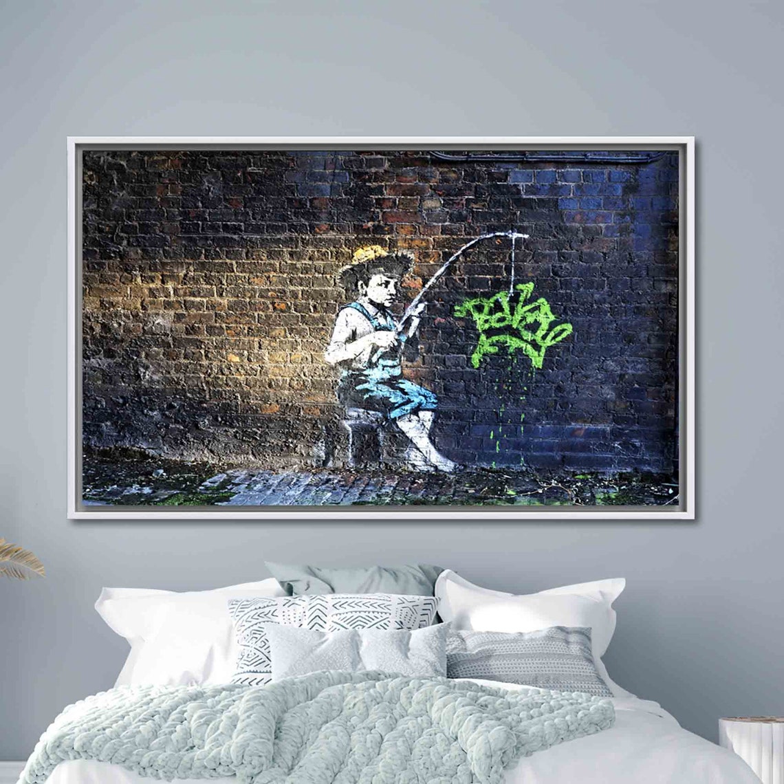 Banksy Fishing Boy Banksy Graffiti Printed Banksy Boy Art - Etsy