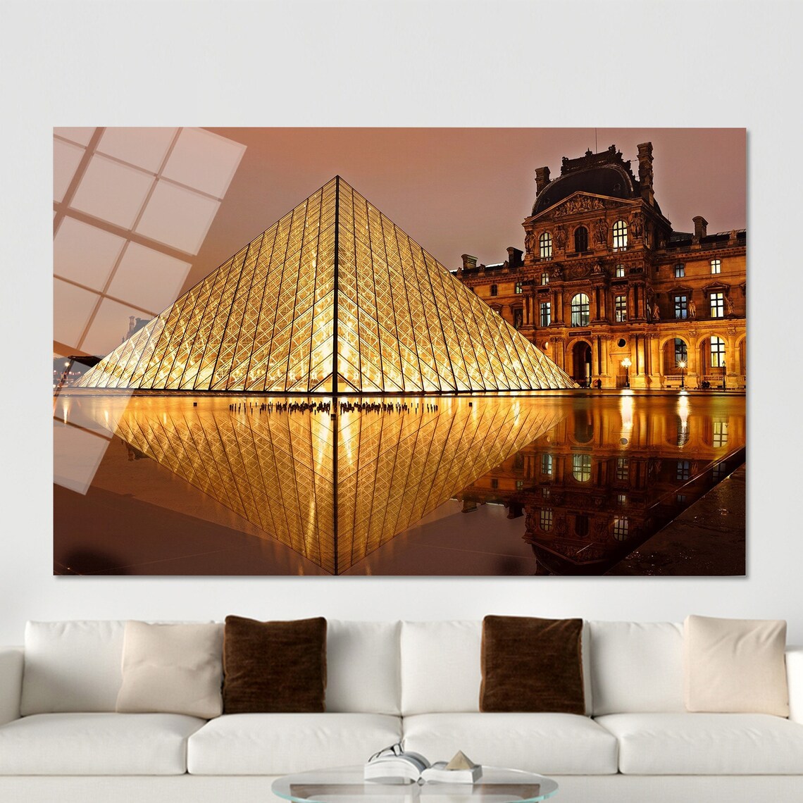 Glass Wall Decor,louvre Museum Glass Wall Art,wall Decoration,louvre ...