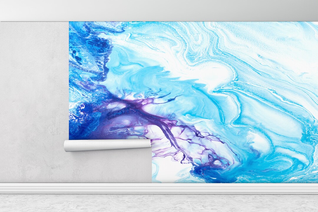 Navy Blue Marble Mural, Wall Paper Peel and Stick, 3d Wall Paper ...