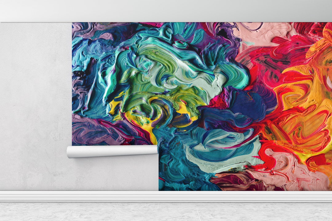Colorful,3d Wall Paper,modern Wall Paper,oil Painting Print,different ...