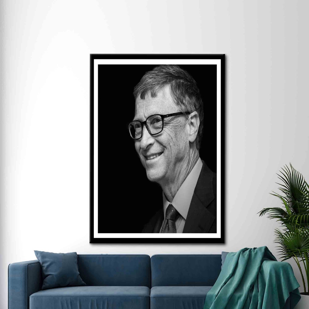 Bill Gates, Celebrity Printed, Bill Gates Art Canvas, Famous Quote Art ...
