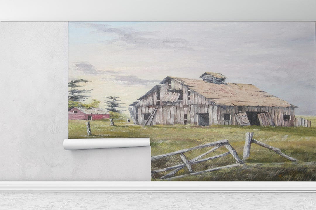 Old Barn Paper Art, Paper Wall Art, Farm Paper Craft, Rustic Digital ...