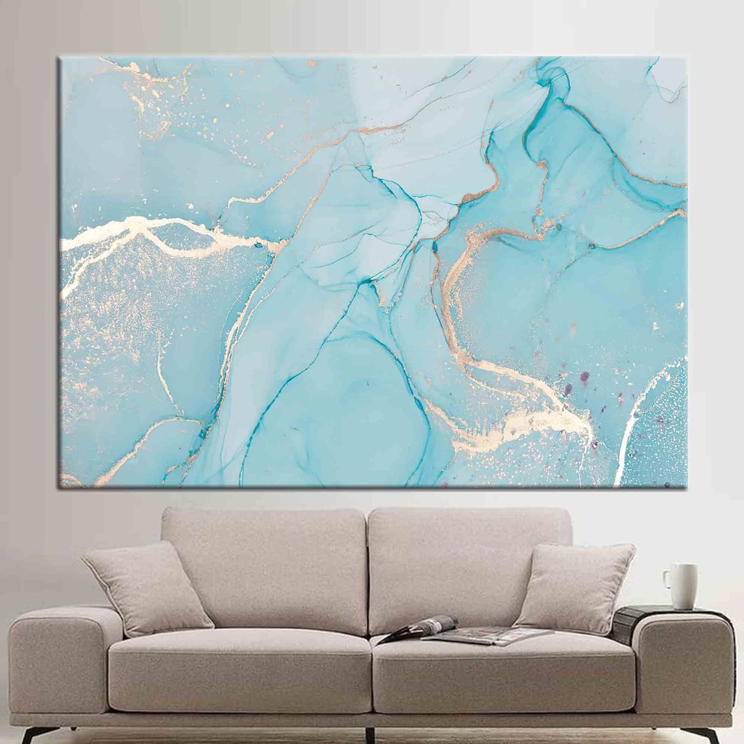 Silver Marble Poster, Modern Marble Canvas, Abstract Wall Decor ...