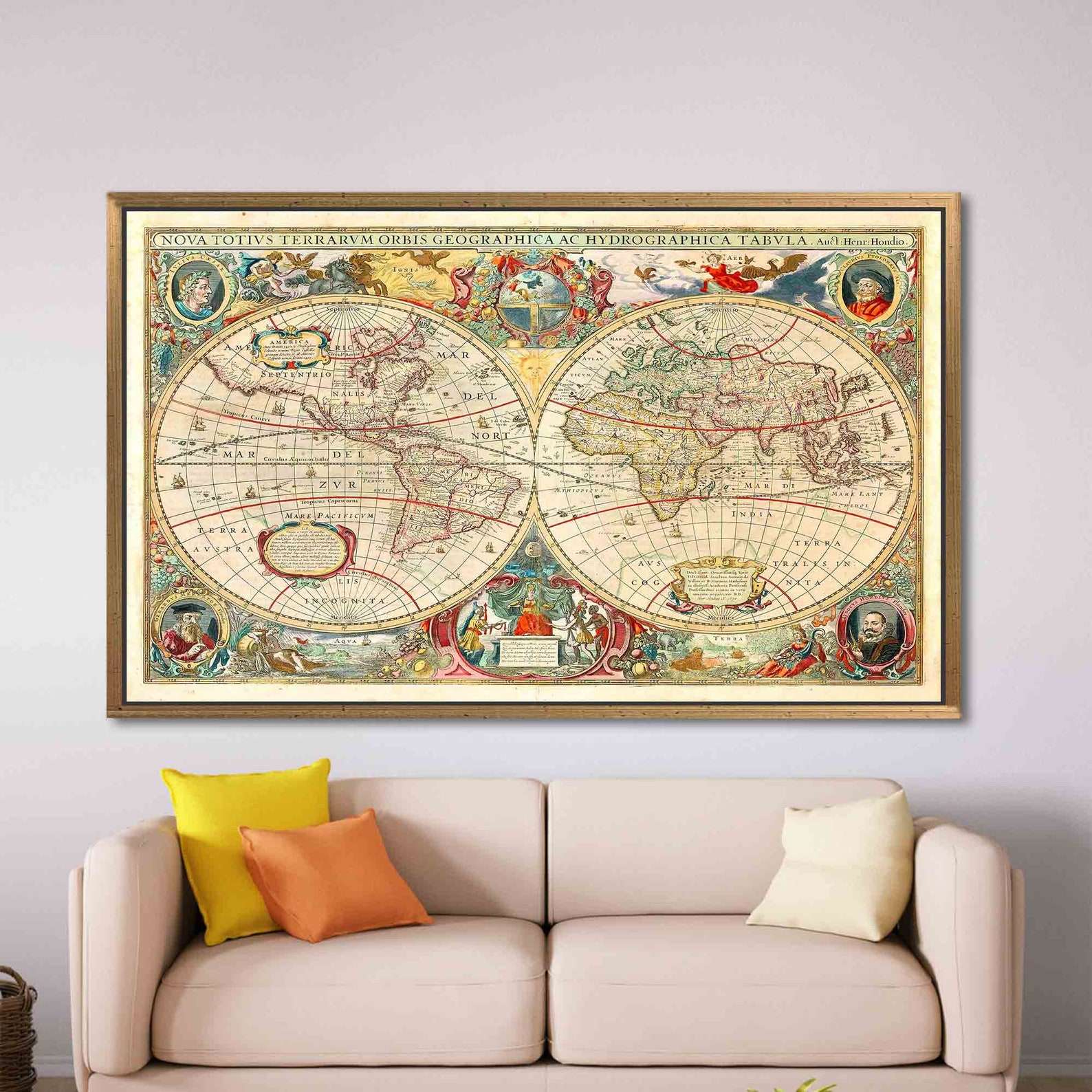 Antique World Map Wall Art Old World Map Artwork Vintage - Etsy