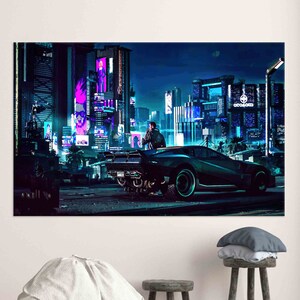 Large Canvas, Game Character Canvas Gift, Cyberpunk Canvas Art, 3D Wall ...