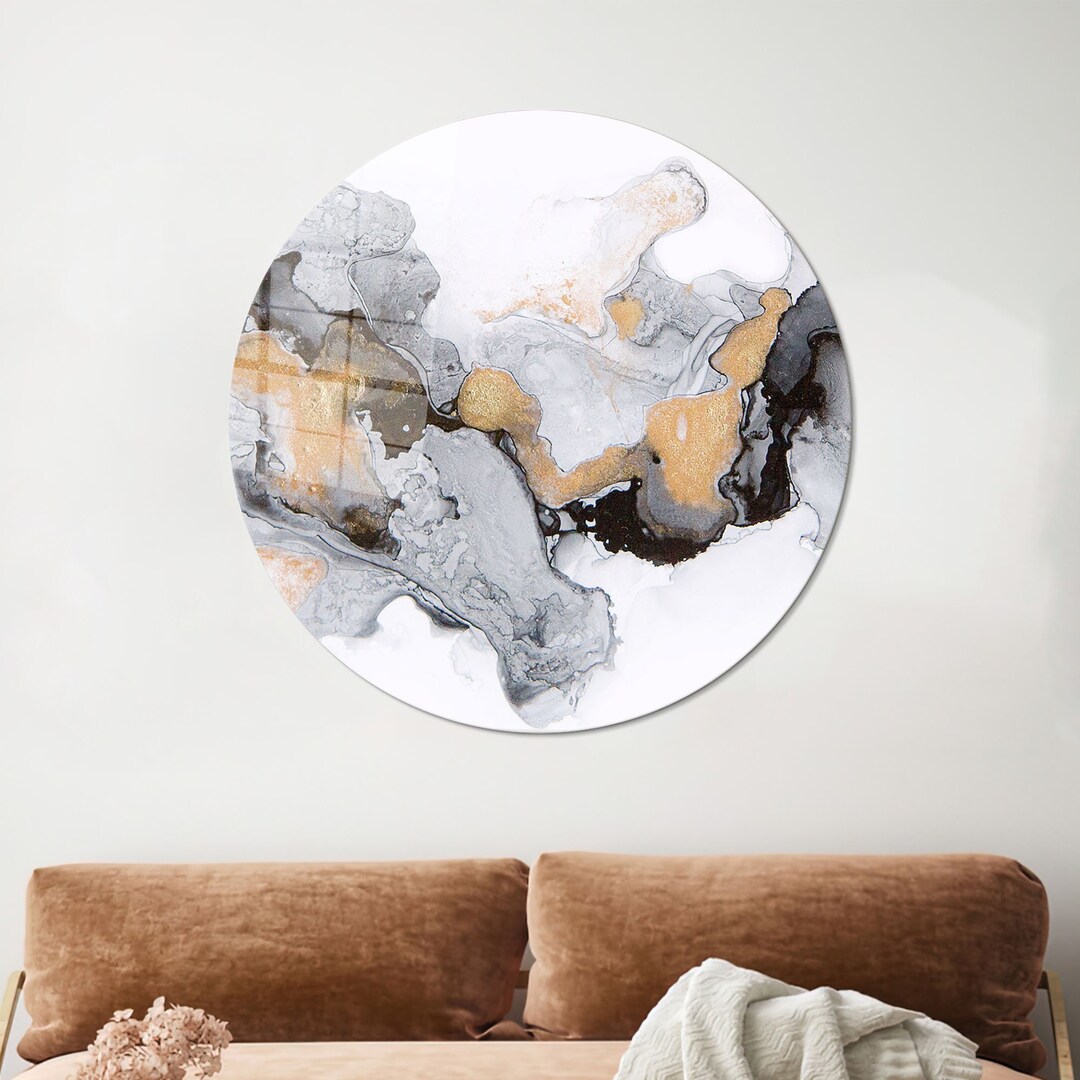 Mural Art,gold Glass Art,gray Glass Wall Art,abstract Wall Art,canvas ...