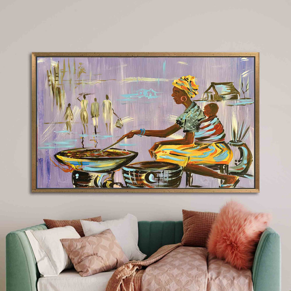 African Mother Cooking African Wall Decor Black Woman - Etsy