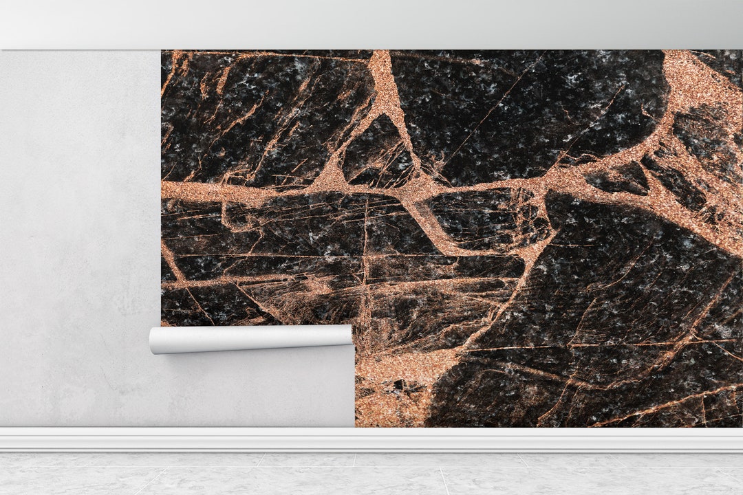 Marble Wall Painting, Copper Marble Wall Poster, , Paper Wall Art ...
