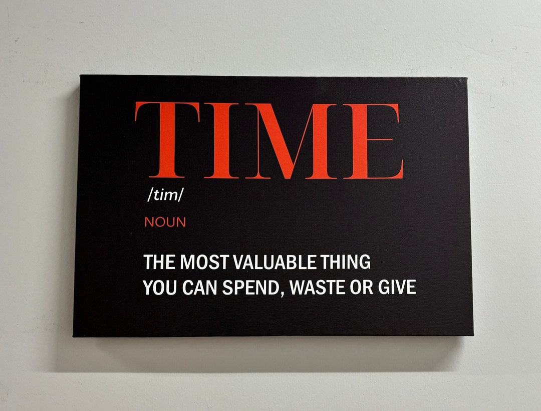 Time Definition Wall Art, Motivational Wall Art, Success Art Canvas ...