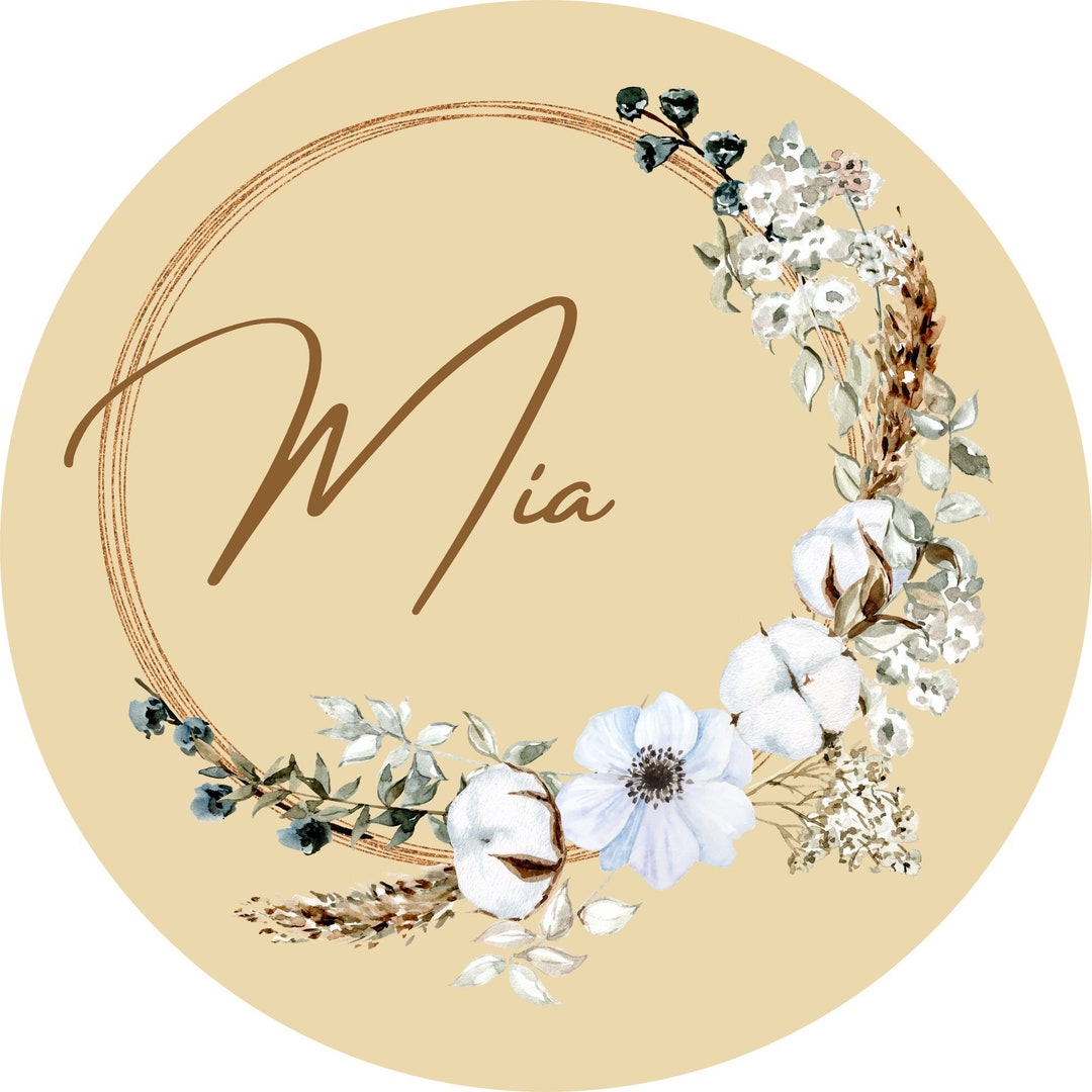 Mia Labels: Circle Logo Stickers for Weddings - Etsy